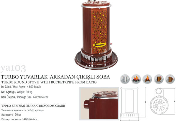 Çalışkan - Turbo Yuvarlak Arkadan Çıkışlı Soba | Uygar Grup – Fethiye ...